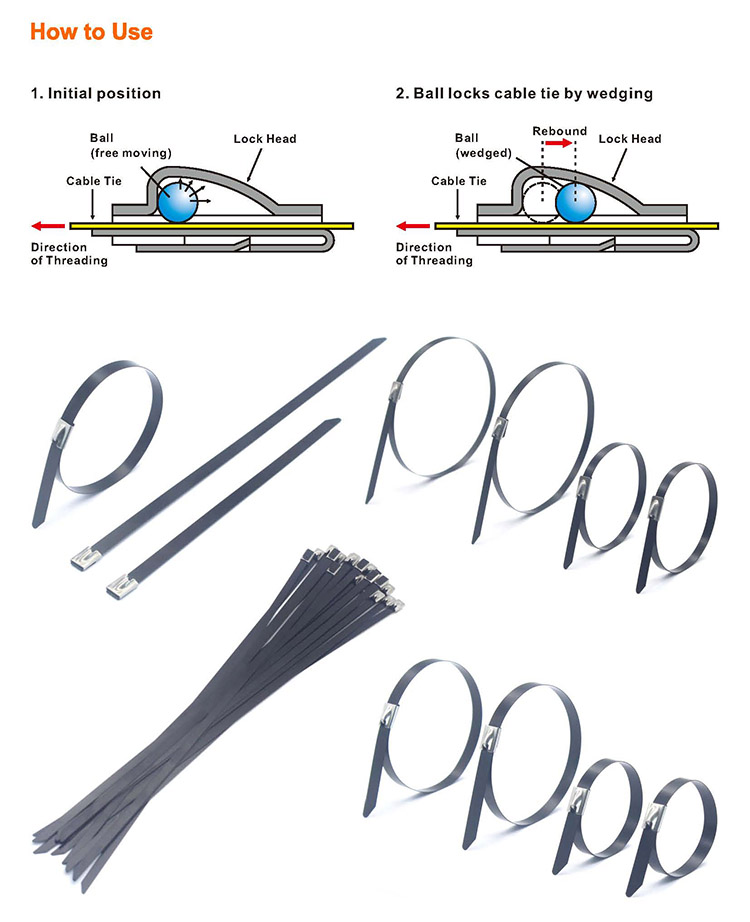 Stainless Steel Epoxy Coated Cable Tie with Ball Lock from China ...